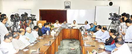 Information Minister Hasanul Haq Inu speaking