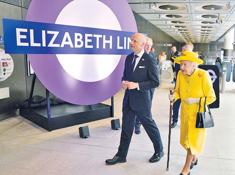 Queen Elizabeth II visits new Elizabeth railway line