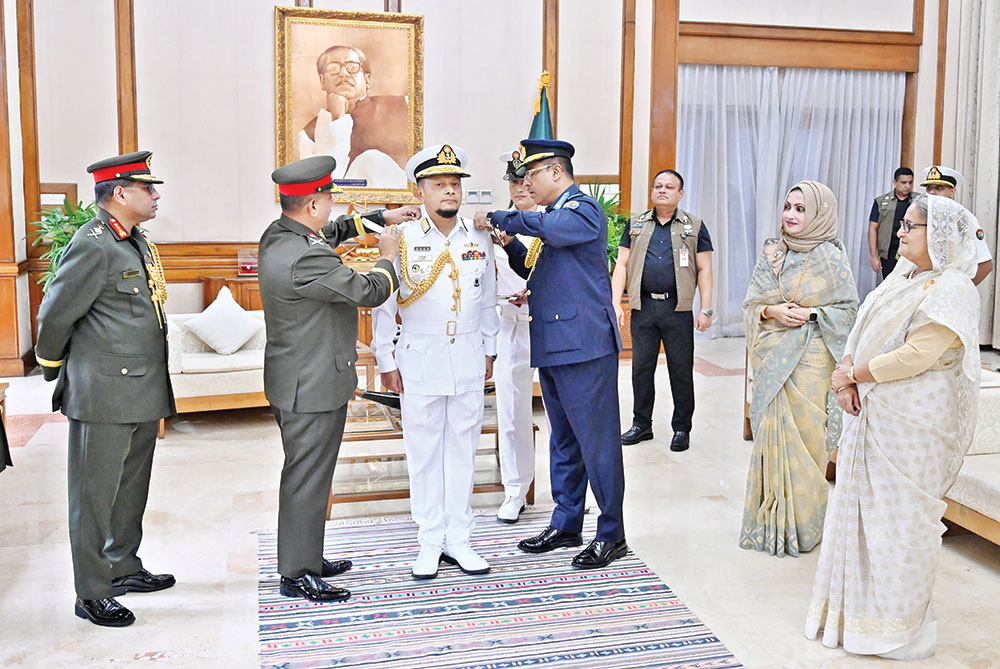 Navy Chief Nazmul Hassan made Admiral