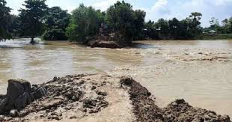 Muhuri River embankment collapse triggers severe flooding in Feni
